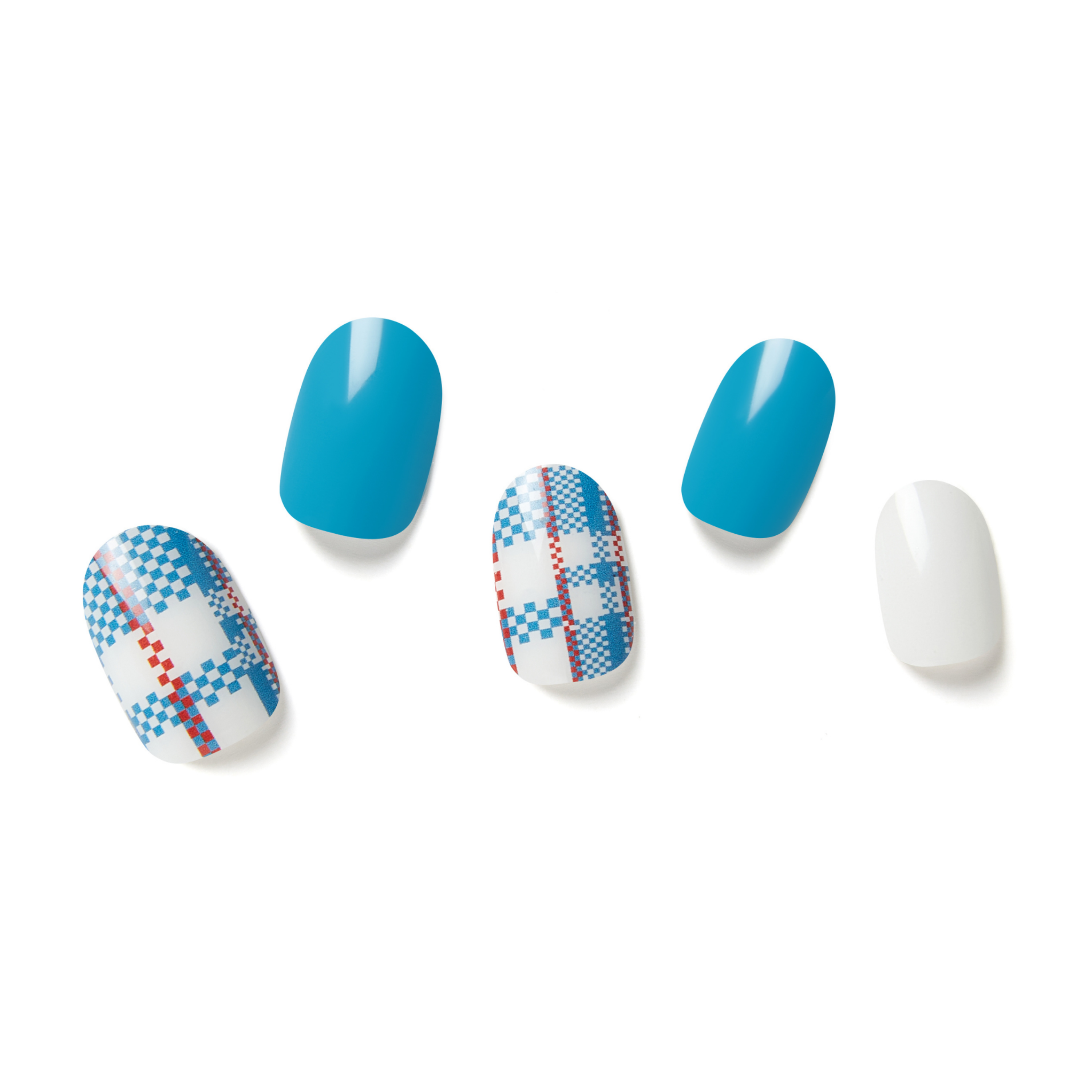 Azure Mosaic | Nailog Semi-Cured Nail Strip 34pcs – NAILOG